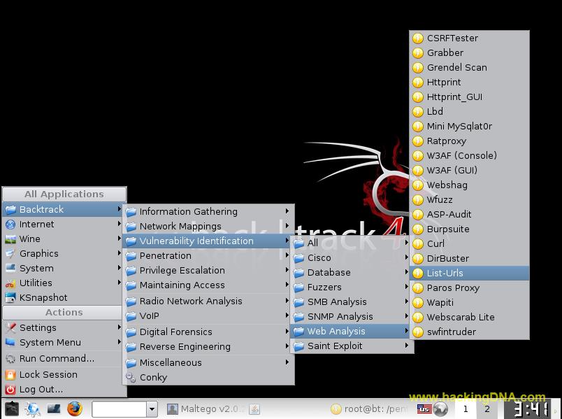 List Urls On Backtrack 4 HackingDNA list-urls-on-backtrack-4-hackingdna