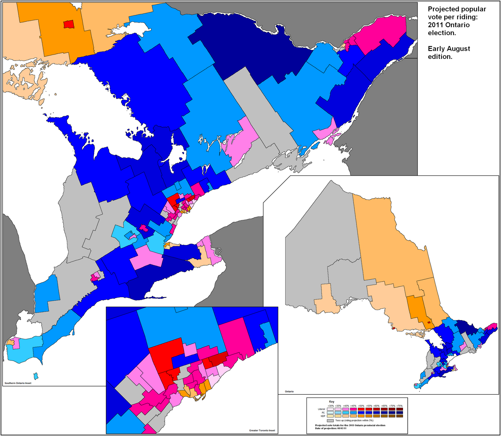 Canadian Election Atlas: Ontario election 2011 prediction (August 11) Canadian Election Atlas: Ontario election 2011 prediction (August 11)