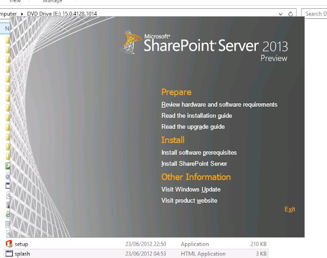 Nothing But Technology!!!!: Installing SharePoint 2013 Preview on Windows 2012