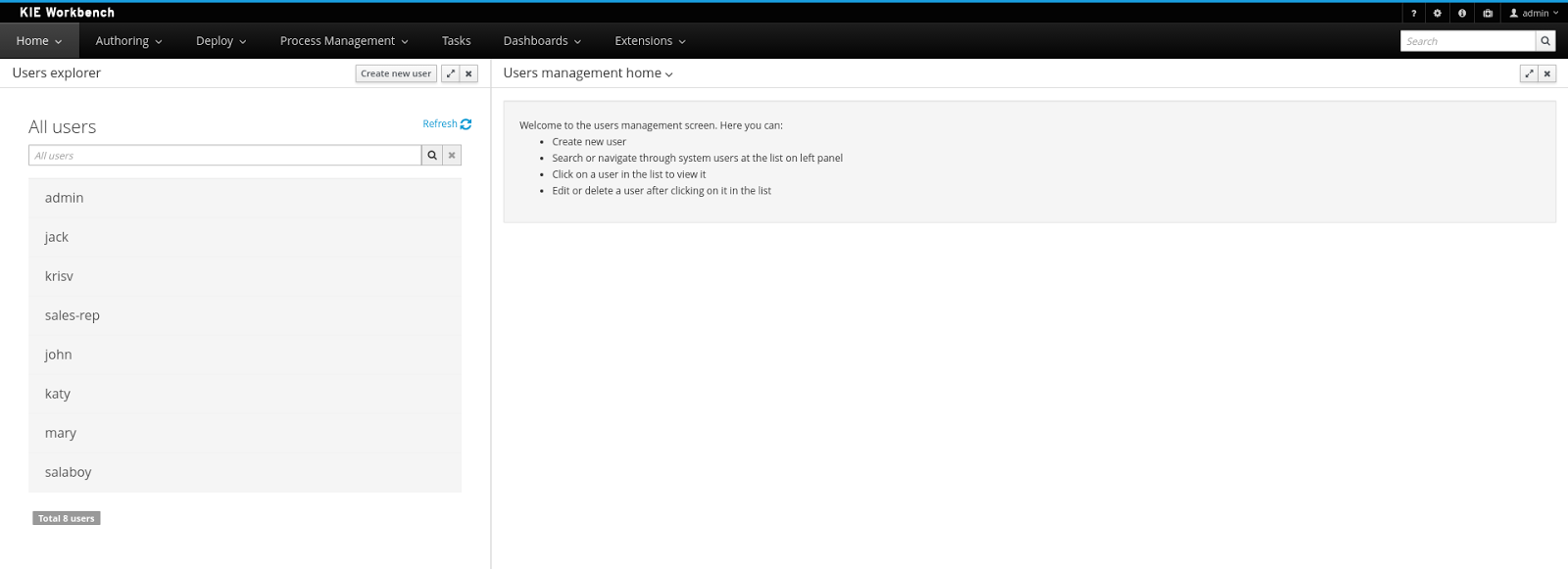 User and group management in jBPM and Drools Workbenches - KIE Community