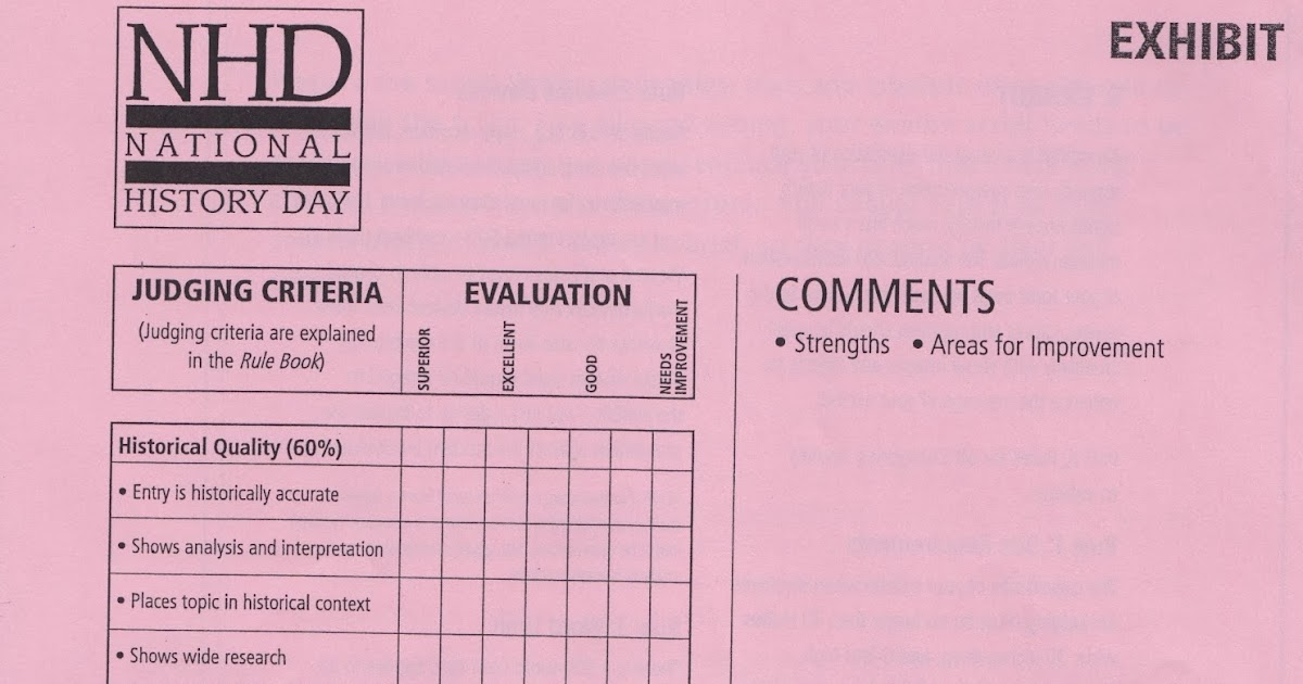National History Day Grading Rubric at Aiden Scurry blog