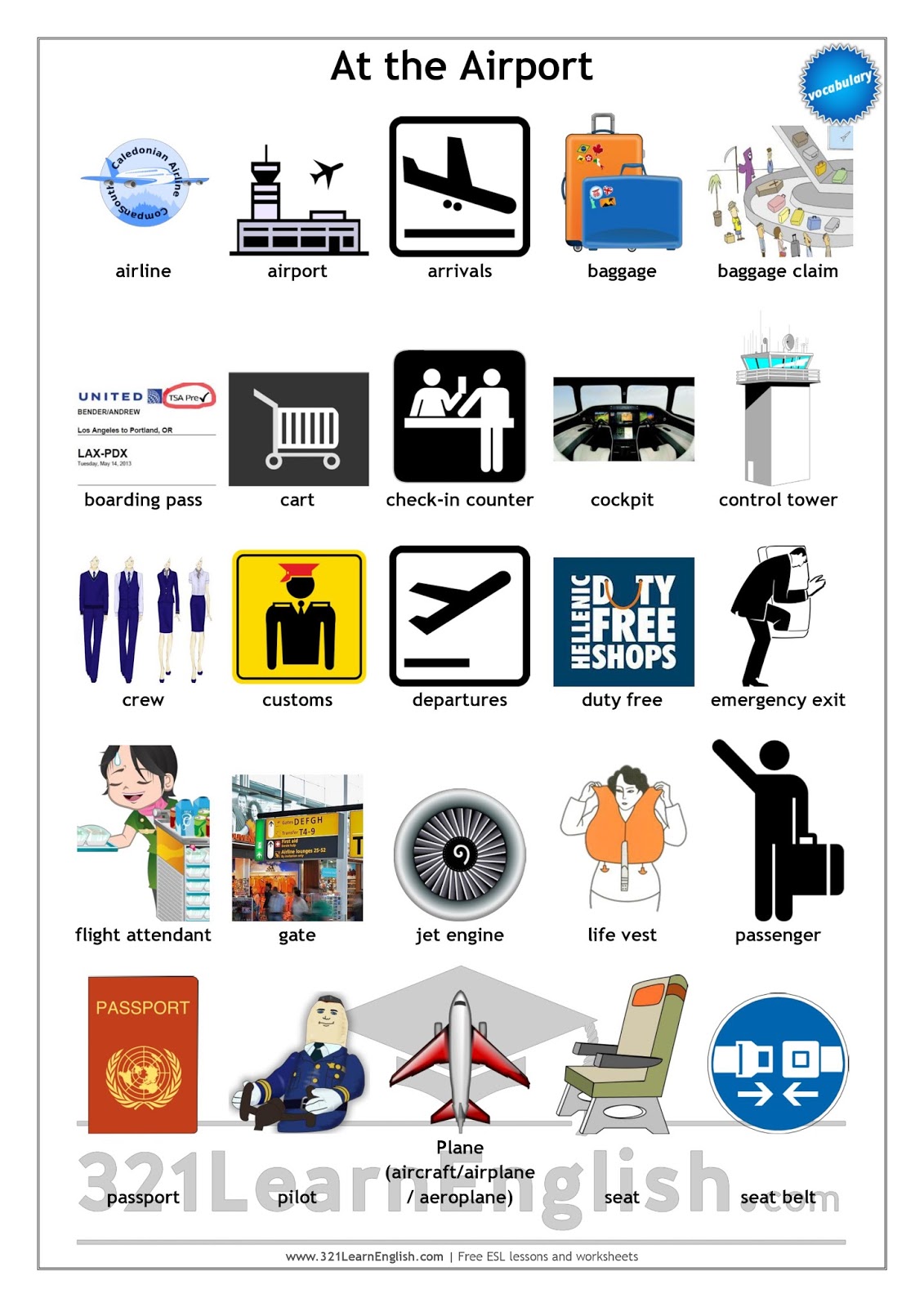 321 Learn English ESL Vocabulary At The Airport Level B1 321-learn-english-esl-vocabulary-at-the-airport-level-b1