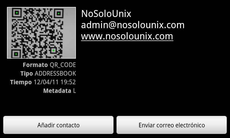 Tarjeta de Contacto en Código QR | No solo Unix | GNU Linux, Android, Tecnología, Software Libre ...