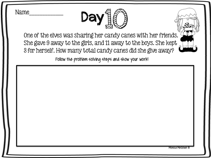 Mrs MeGown s Second Grade Safari 12 Days Of Christmas Problem Solving mrs-megown-s-second-grade-safari-12-days-of-christmas-problem-solving