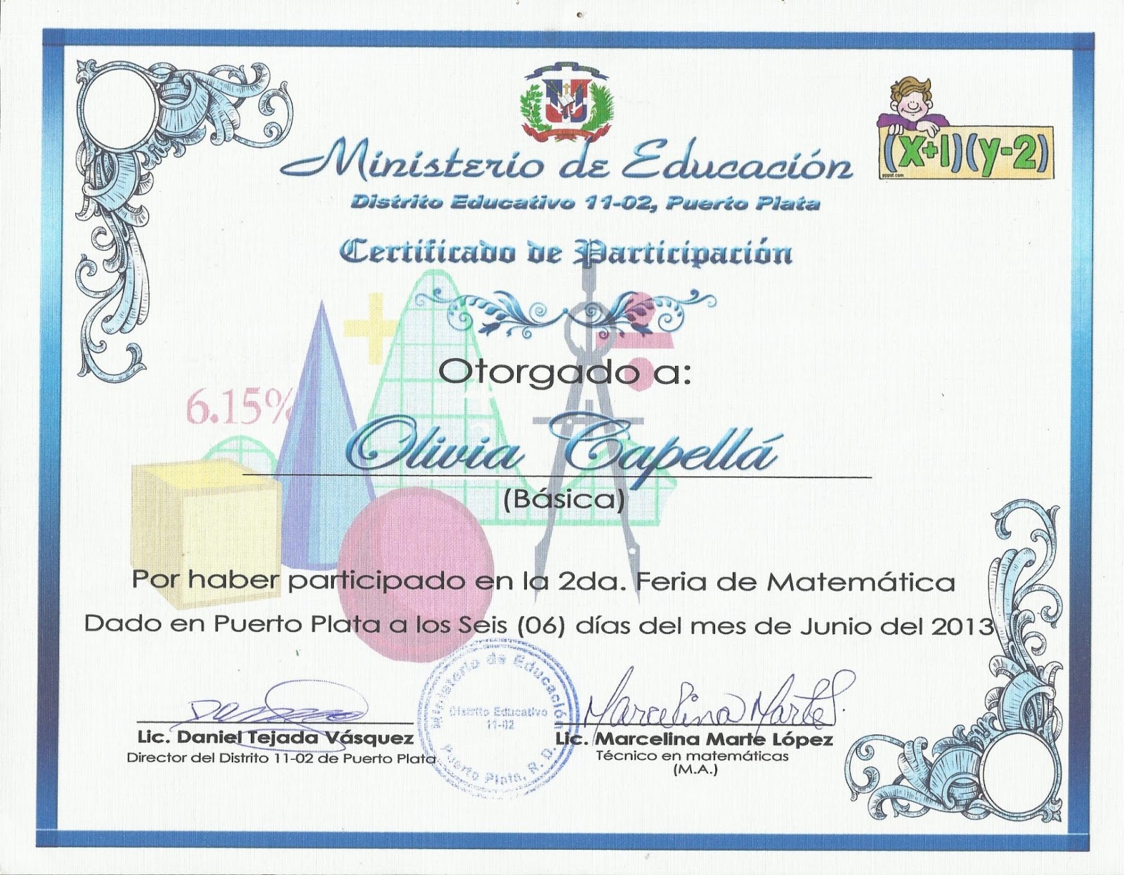 Reconocimiento al Merito Estudiantil ~ Centro Educativo Olivia Capellá