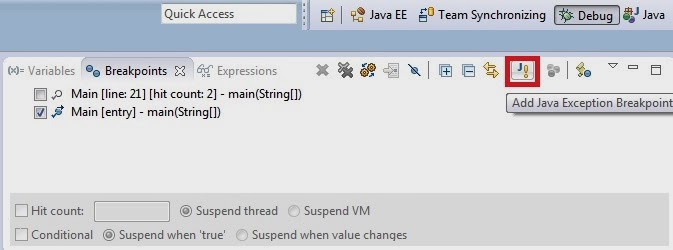 El lado oscuro de java: Eclipse - Debugger atrapar excepciones - Java ... El lado oscuro de java: Eclipse - Debugger atrapar excepciones - Java ...