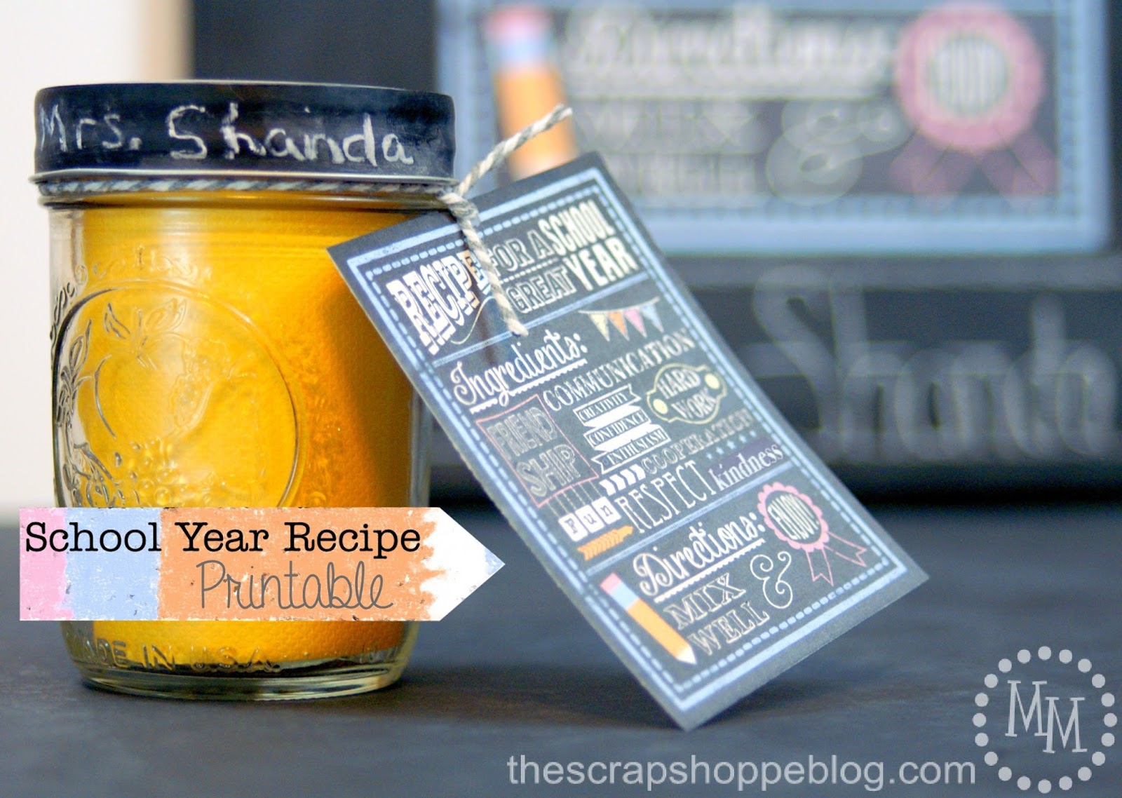 School Year Recipe {Printable!} - The Scrap Shoppe