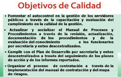 INSTITUCIONAL: OBJETIVOS DE CALIDAD