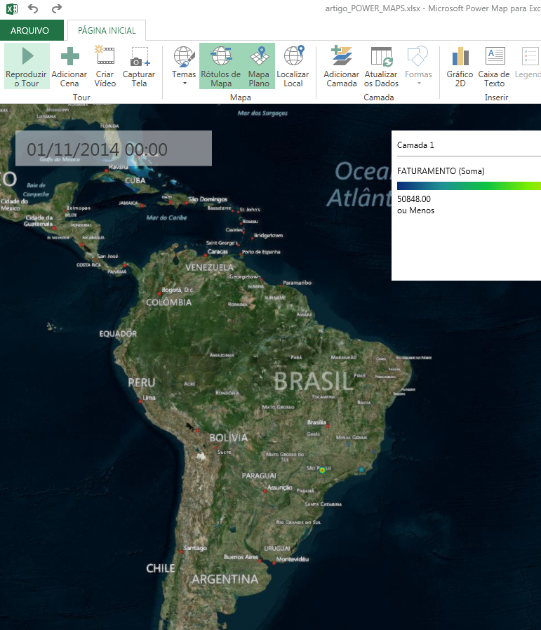 ExcelLine Office World: Excel: Infográficos - Você sabe o que é PowerMap? ExcelLine Office World: Excel: Infográficos - Você sabe o que é PowerMap?