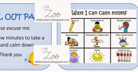 All About Zoe: Chill Out Pass and Ways I Can Calm Myself resource for ...
