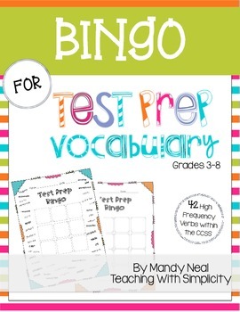 Bingo for Test Prep Vocabulary - Classroom Freebies