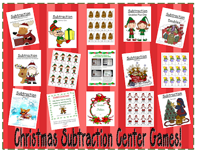 Christmas Subtraction Center Games to Help with Common Core! - Fern ...