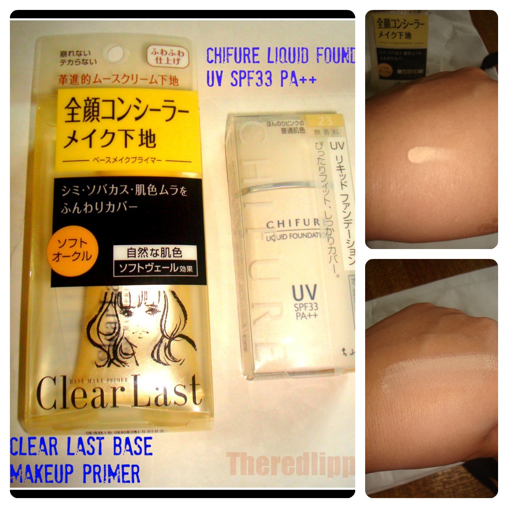 JAPANESE PRIMER & FOUNDATION SPOTTING | Clear Last Base Makeup Primerand Chifure Liquid ...