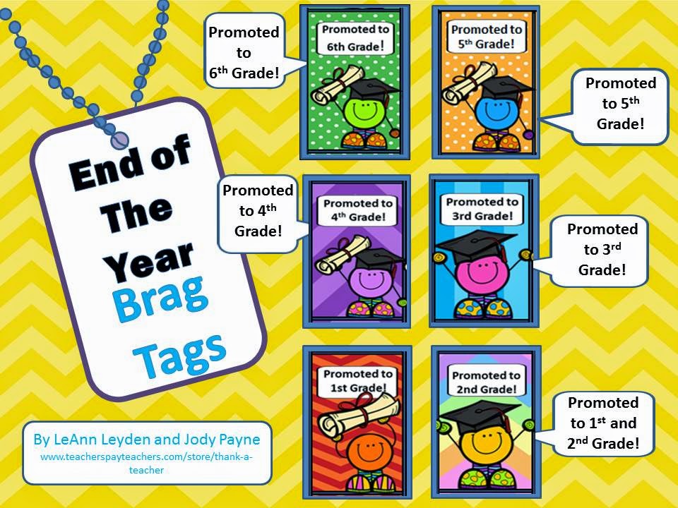 4th Grade 4ever: Freebie: Promotion Brag Tags