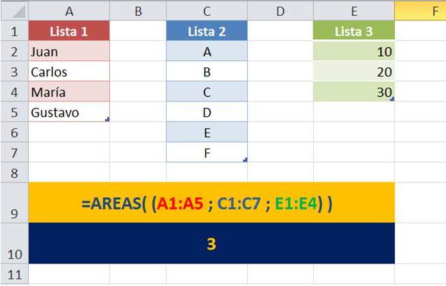 Expertos en Excel - Personal Consulting S.A.: Función AREAS Expertos en Excel - Personal Consulting S.A.: Función AREAS