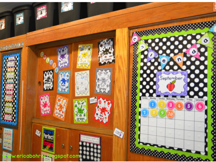 Black & White Polka Dot Plus Brights Classroom Reveal