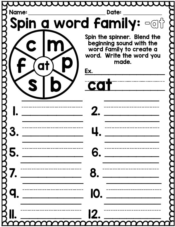 Growing Little Minds: Working with Word Families