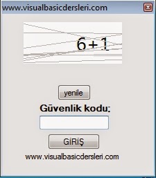 Güvenlik kodu ile giriş - Visual Basic Dersleri