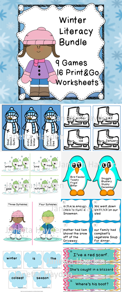 Jan'etta Hayden : Winter Literacy Bundle