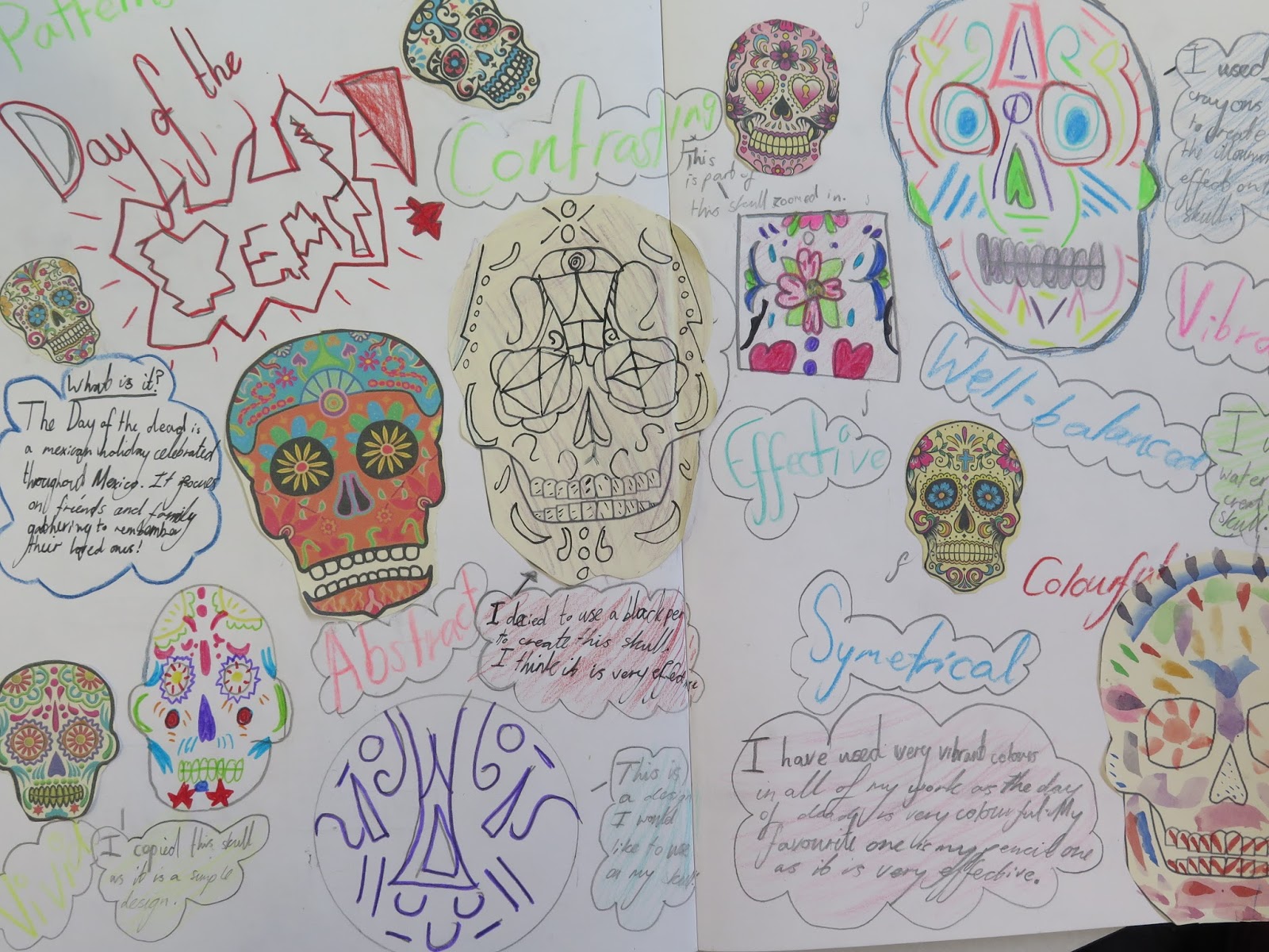 Gomersal Primary School Art: Day of The Dead artwork