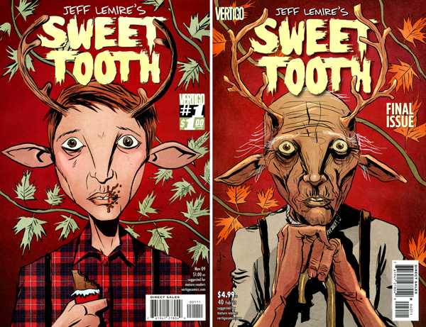I love comic covers: Homage: Sweet Tooth #1 / Sweet Tooth #40