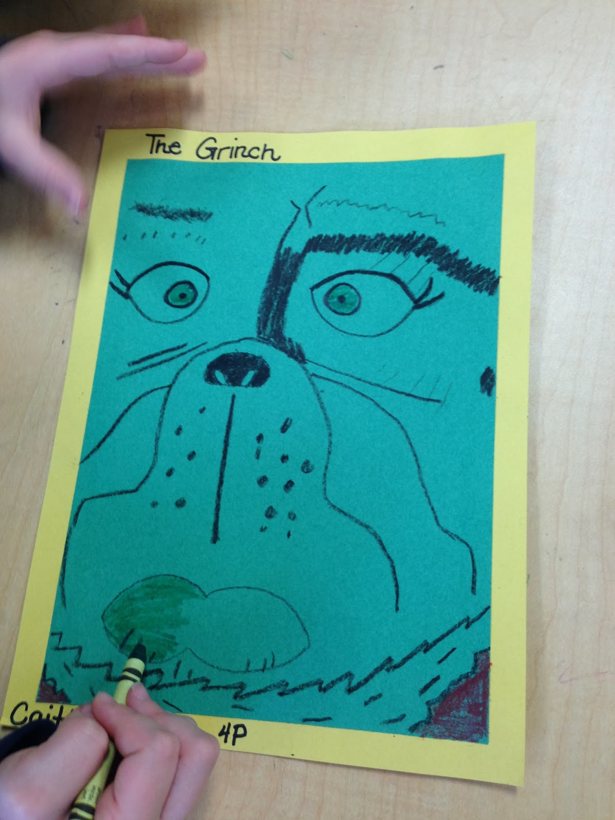 Mr.Kreutinger's Art Room!!!: 4th grade: Grinch Portraits!!!