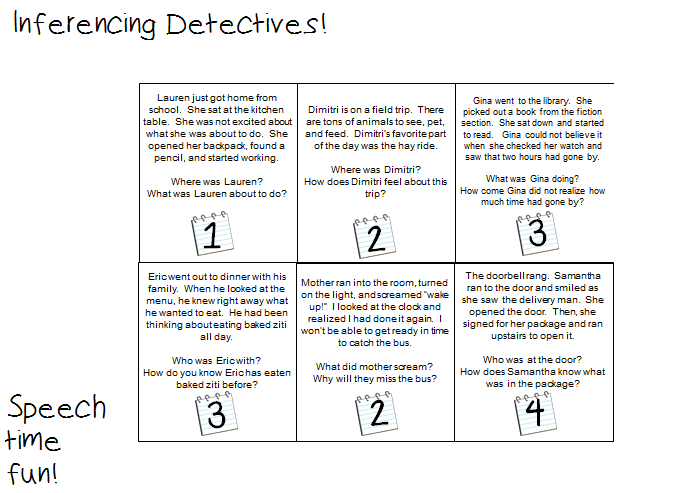 Inferencing Detectives Fun! - Speech Time Fun: Speech and Language ...