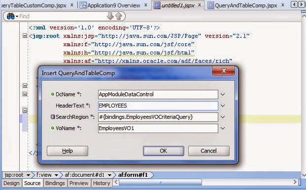 Creating Declarative Component Using Query Panel and Table In ADF Creating Declarative Component Using Query Panel and Table In ADF