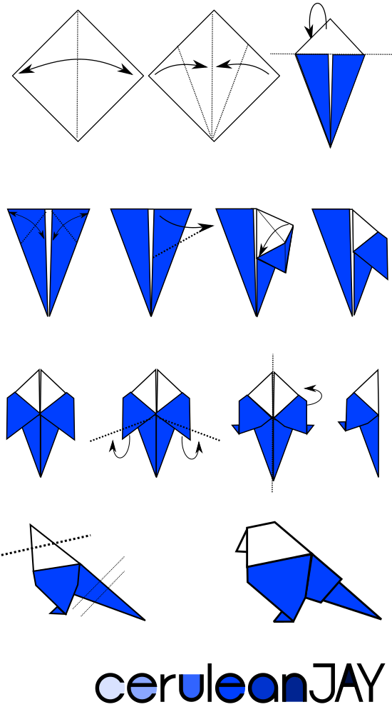 ceruleanJAY: Origami Blue Jay Tutorial