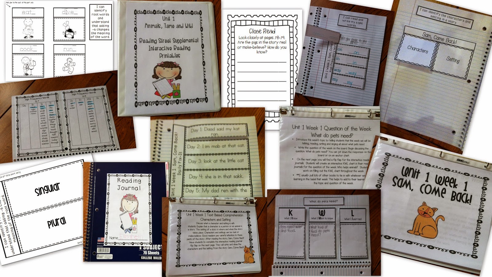 Reading Street Interactive Reading Journal Printables - Teaching in Ruffles
