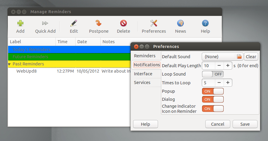 Indicator Remindor 12.10 Released With New Features ~ Web Upd8: Ubuntu / Linux blog