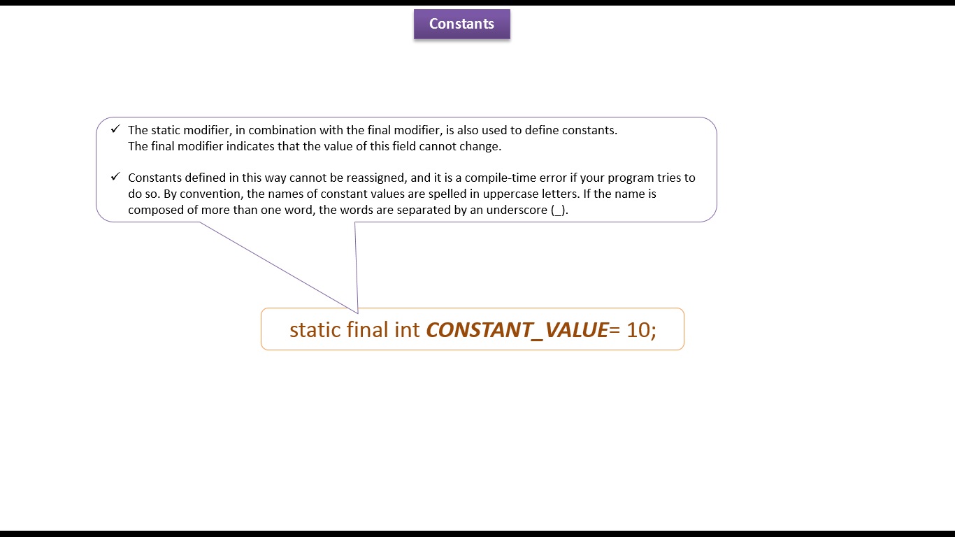JAVA EE: Java Tutorial : Java Constants JAVA EE: Java Tutorial : Java Constants