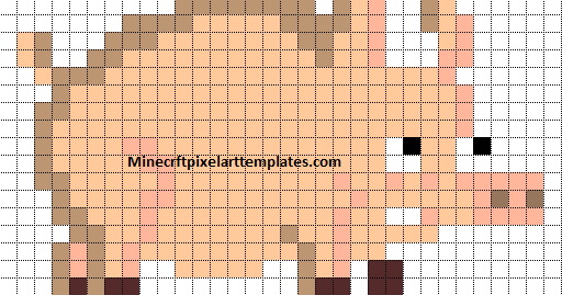 Minecraft Pixel Art Templates: Spider pig
