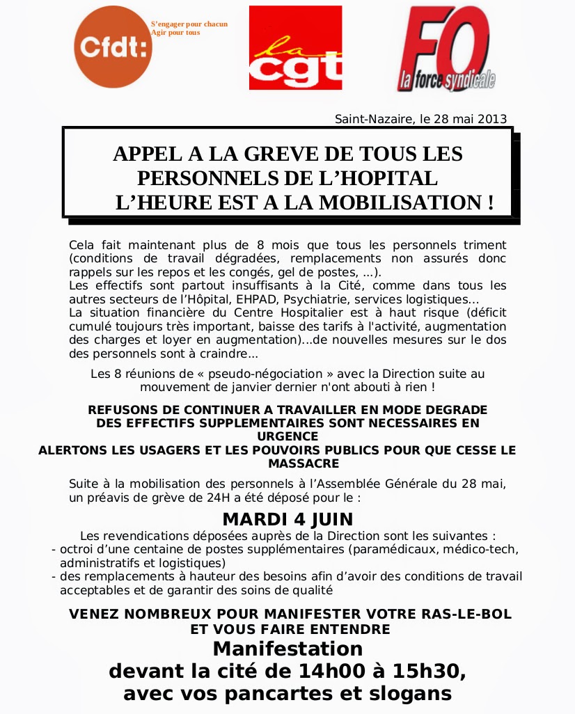 FO - Loire Atlantique: St-Nazaire : APPEL À LA GRÈVE POUR TOUS LES ... FO - Loire Atlantique: St-Nazaire : APPEL À LA GRÈVE POUR TOUS LES ...