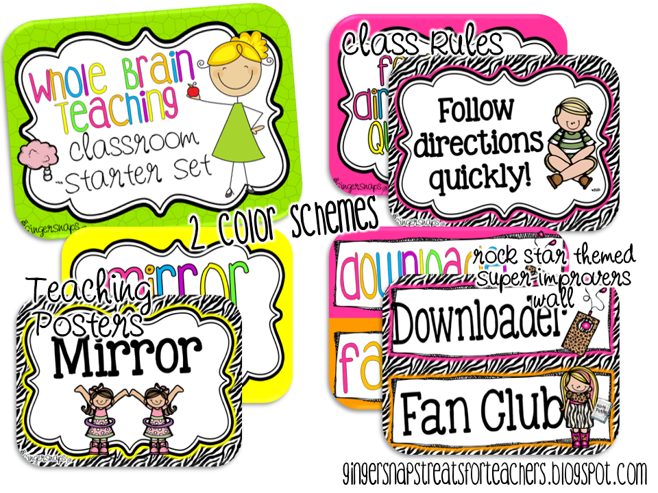 Ginger Snaps: Whole Brain Teaching Posters and a Peek in my Room!