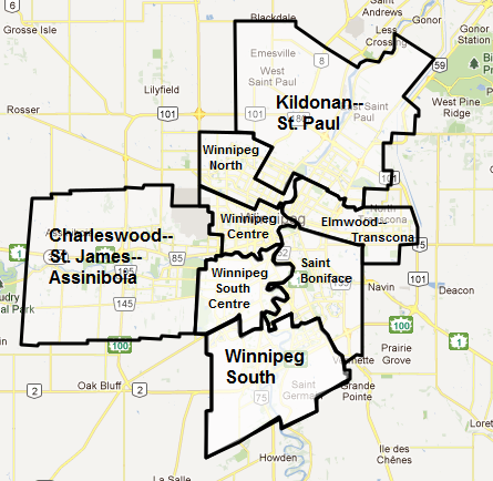 Canadian Election Atlas: My riding boundary proposal for Winnipeg