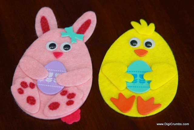 DigiCrumbs: Happy Easter Card featuring Egg Shaped Bunny and Chick