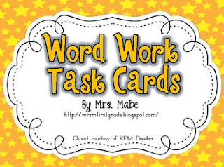 Free on TpT 1st Grade: Word Work Task Cards