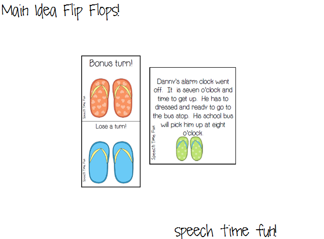 Main Idea Flip Flops! - Speech Time Fun: Speech and Language Activities