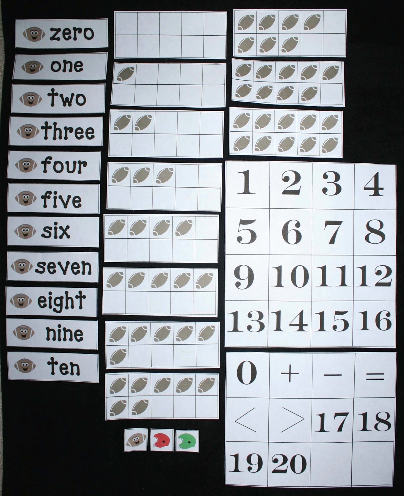 Football-Themed 10 Frames Packet - Classroom Freebies