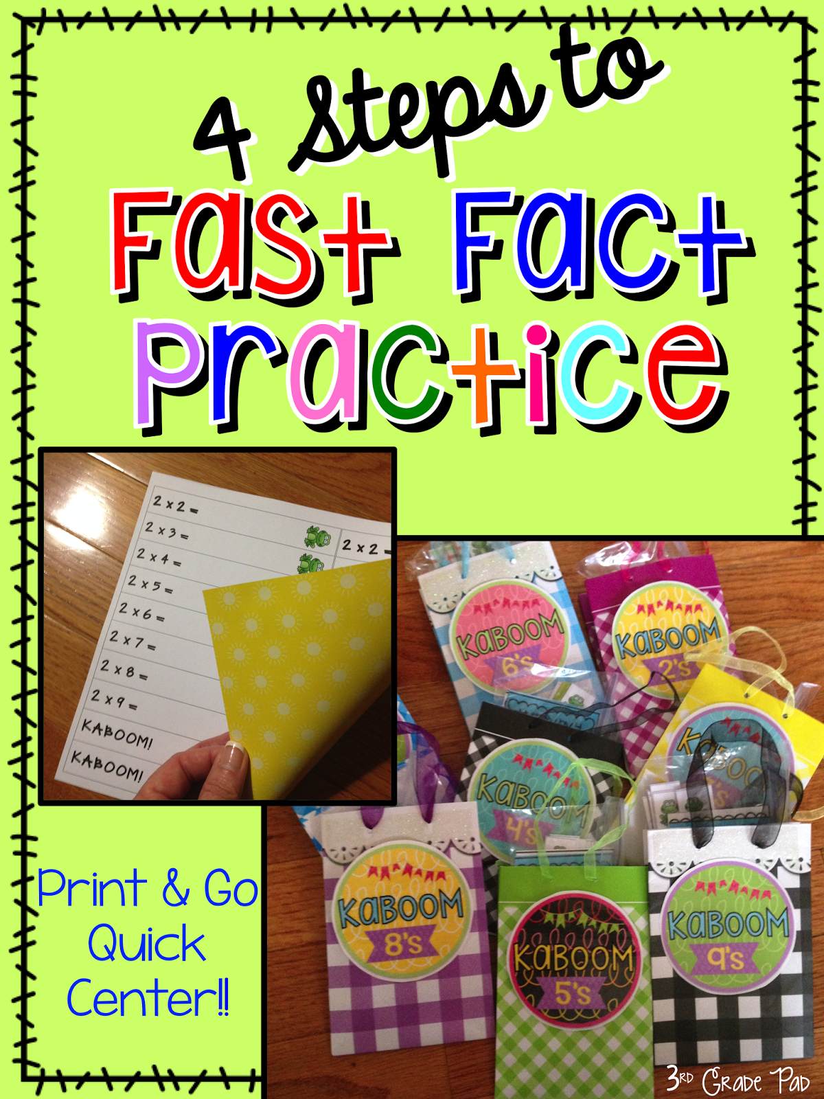 Multiplication Fluency Game: Kaboom! - 3rd Grade Pad