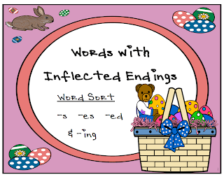 My Easter Themed Inflected Endings Center Game {-s, -es, -ed & -ing ...