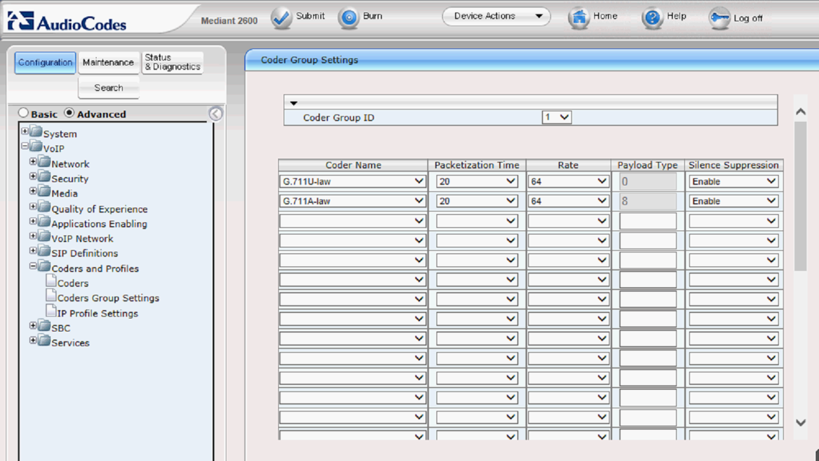 ucomsGeek: AudioCodes Configuration Logic