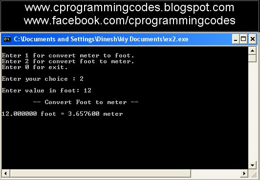 C Programming Computer Ms Excel Convert Feet To Meter And Meter To c-programming-computer-ms-excel-convert-feet-to-meter-and-meter-to