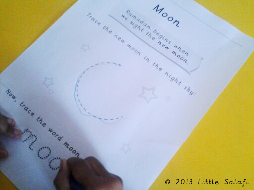 Little Salafi: Ramadhaan Moon Pre-writing Worksheets