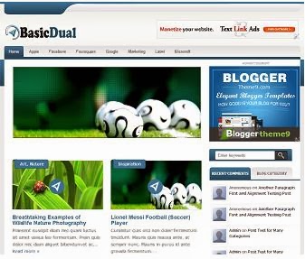 Basic Dual responsive blogger template - Template24