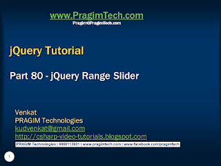 Sql server, .net and c# video tutorial: jquery range slider