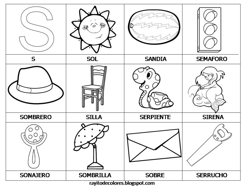 Rayito de Colores: Alfabeto en palabras de la A a la Z