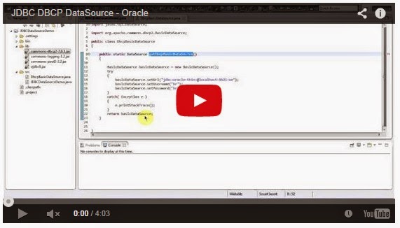 JAVA EE: JDBC DBCP DataSource - Oracle