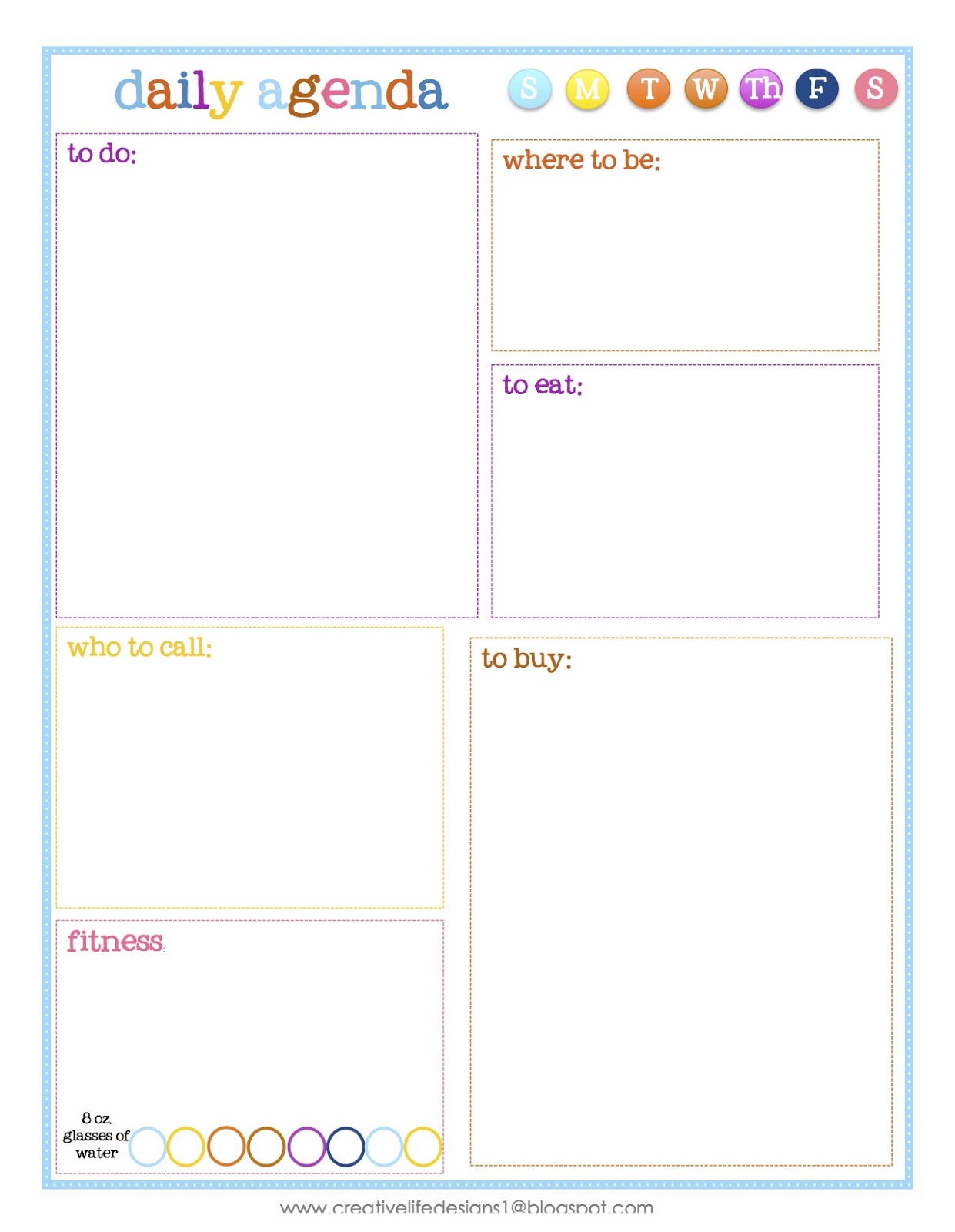 creative life designs: Operation: Get it Together - Daily Agenda Freebie